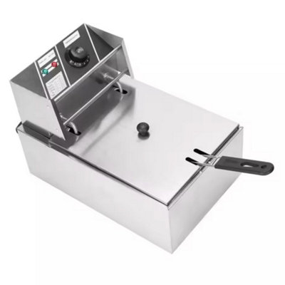 10L Stainless Steel Electric Deep Fryer Fat Chip Frying Pan & Basket ...