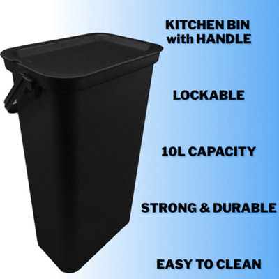 10L Storage Bin With Lid and Carry Handle for Soap Laundry Washing ...