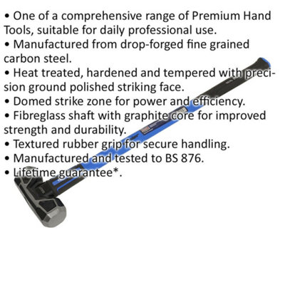 10lb Sledge Hammer - Fibreglass Handle - Rubber Grip - Drop Forged ...