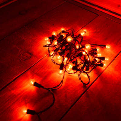 10m 100 LED Premier Multi Action Outdoor Pearl Christmas Lights Red