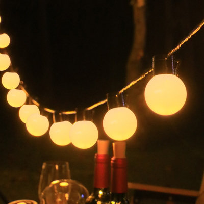 10M 40L Milky White Bulb Warm Light Solar USB LED Camping Light String