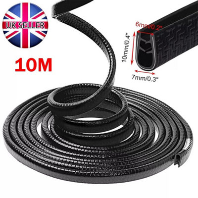 10m Black U-Shape Car Door Edge & Boot Lip Protector Seal Strip Trim