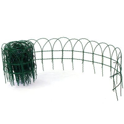 10m PVC Lawn Border Fence 0.25m High