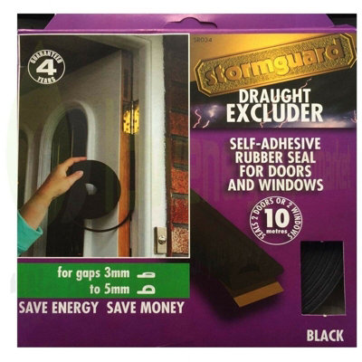 10m Rubber Seal Draught Excluder Self Adhesive Foam Weather Strip Doors ...