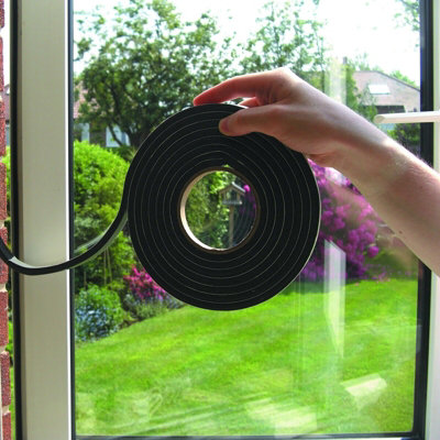 10m Rubber Seal Draught Excluder Self Adhesive Foam Weather Strip Doors ...