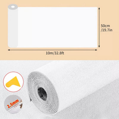 10M Thicken Self Adhesive Thermal Insulation Wallpaper Linen Plain Wall ...