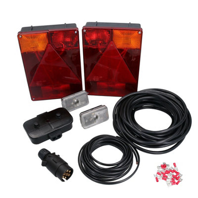 10m Trailer Light Wiring Kit Rear Vertical Lights, Front Markers, Plug ...