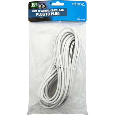 10M Tv Aerial Coax Lead Plug To Plug Tv Cable Wire Household Electrical ...