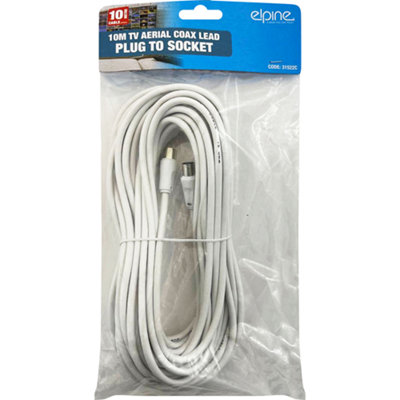 10M Tv Aerial Coax Lead Plug To Socket Tv Cable Wire Household ...