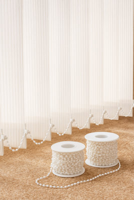 10m Vertical Blind Bottom Beaded Chain for 89mm Slats White Plastic ...