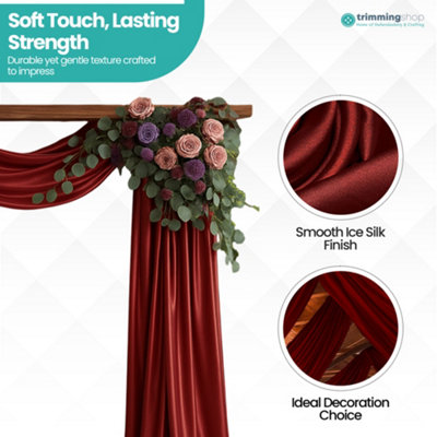 10m x 1.5m Ice Silk Smooth Fabric Roll for Overlay Backdrop Event ...