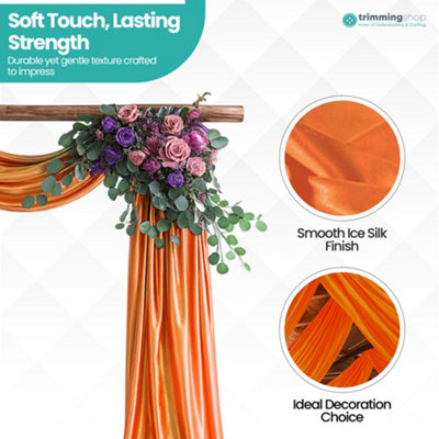 10m x 1.5m Ice Silk Smooth Fabric Roll for Overlay Backdrop Event ...