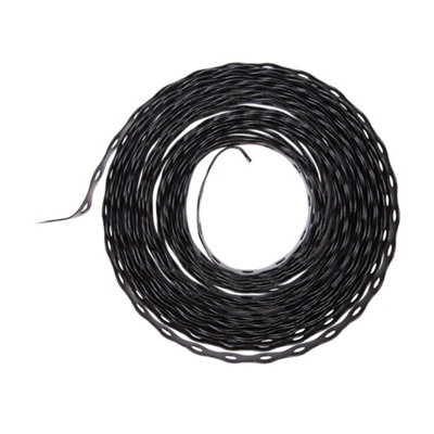 10m x 12mm Black Galvanised Steel Fixing Band Tape Strong Flexible ...