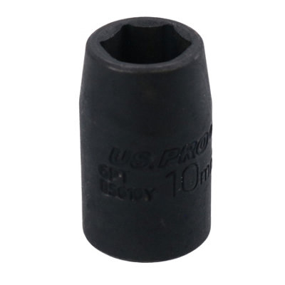 10mm 3/8in Drive Shallow Stubby Metric Impacted Socket 6 Sided Single ...