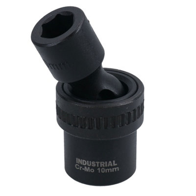 10mm 3/8in Drive Universal Swivel Wobble Metric Impact Shallow Socket ...