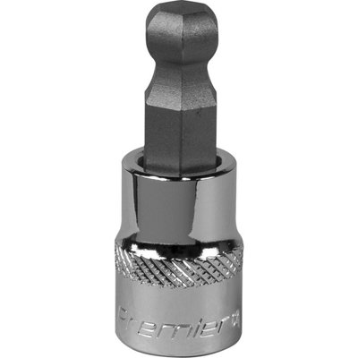 10mm Ball-End Hex Socket Bit - 3/8" Square Drive - Chrome Vanadium ...