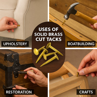 10mm Brass Cut Tacks Flat Head Nails for Upholstery Furniture ...