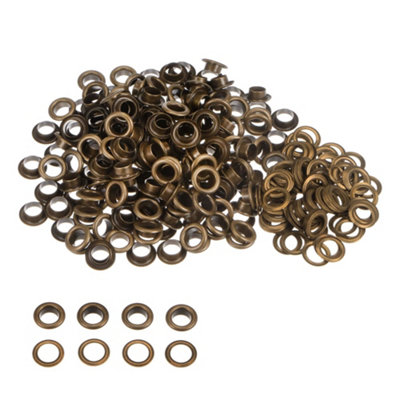 10mm Brass Eyelets with Washers, Rust-Proof Grommets, Bronze - 100pcs