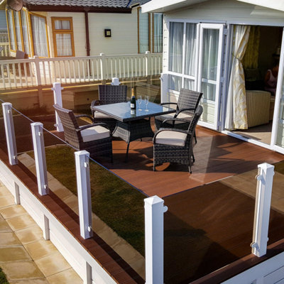 10mm Bronze Tinted Toughened Glass Balustrade Panels 1200mm x 1000mm at B&Q