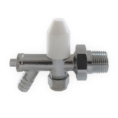 10mm Chrome Plated Cosmos Lockshield Radiator Valve with Drain Off ...