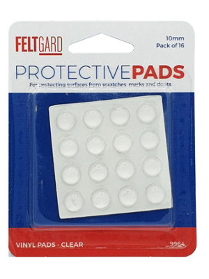 10mm Clear Self-Adhesive Rubber Bumper Pads, Pack of 16 Silicone Cushion Feet for Doors ...