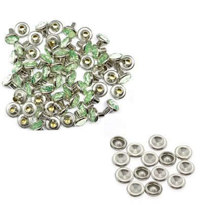 10mm Diamante Rivets with Pins, Mint Green Crystal Rivets Rhinestone ...