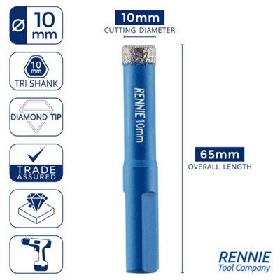 10mm Diamond Hole Saw Drill Bit For Tiles, Ceramic, Porcelain. Holesaw