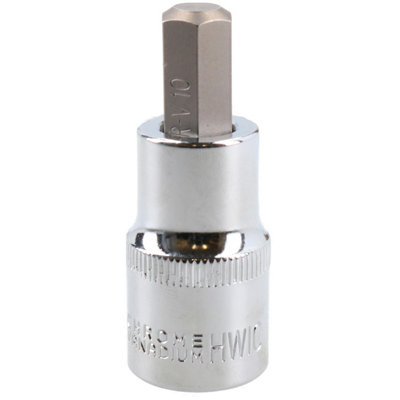 10mm Hex Bit Metric Allen Socket Male 1/2" Drive 55mm Length Strengthened Tip
