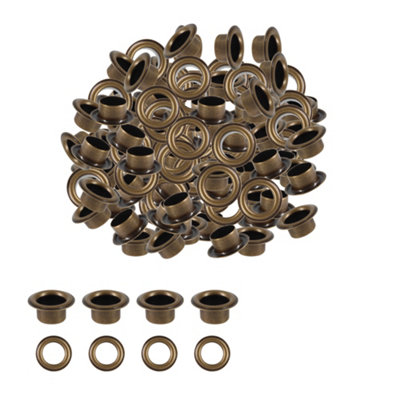 10mm Long Barrell Eyelets with Washers, Bronze, 100pcs