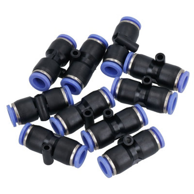 10mm (OD) Pneumatic Air Straight Hose Pipe Tube Inline Push Connector ...