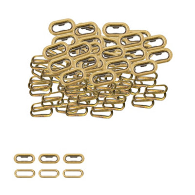 10mm Oval Shape Brass Eyelets with Washers, Bronze, 50pcs