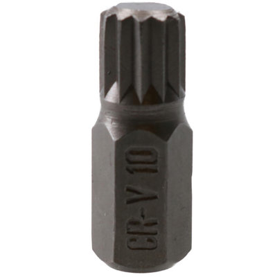 10mm Spline Bit 30mm Length 10mm Shank Chrome Vanadium Hardened Triple ...