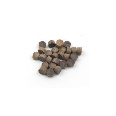 10mm Walnut Flat Head End Grain Plug - Pack of 25 | DIY at B&Q