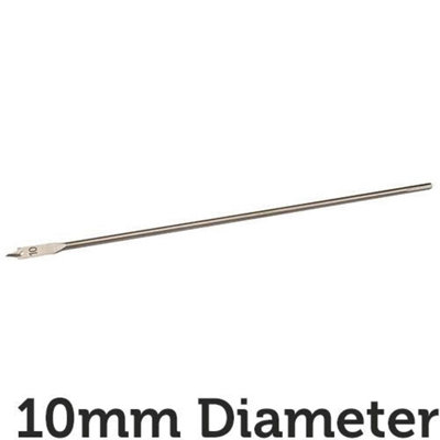 10mm x 400mm Extra Long STEEL Flat Spade Drill Bit Hex Shank Wood Hole ...
