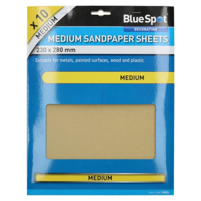 10pc Assorted Sandpaper Sanding Sheets for Metal Wood Plastic Medium ...