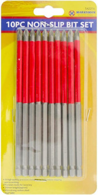 10Pc Power Drill Screwdriver Bit Set Long Reach Non Slip Carbon Steel ...