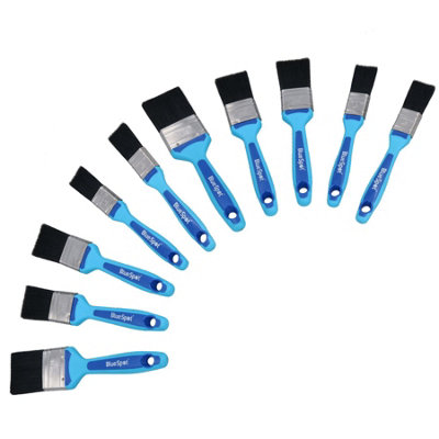 10pc Synthetic Paint Brush Painting + Decorating Brushes Rubber Grip ...