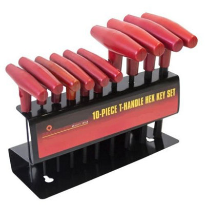 10pc T-handle Hex Key Set - Allen Metric Thandle 10 Wrench Stand New ...