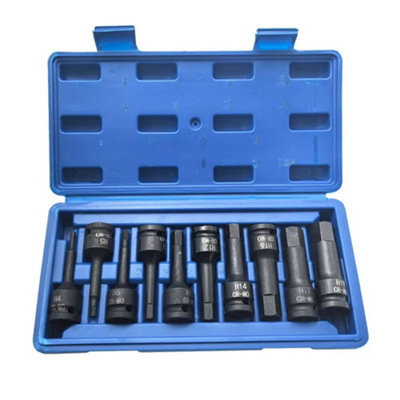 10pcs 1/2" Drive IMPACT HEX BIT Socket Set Impact Allen Keys Hex H5 H7 ...