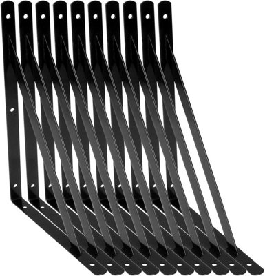 10Pcs 300mm Shelf Brackets, Heavy Duty Triangle Metal Shelving Brackets ...
