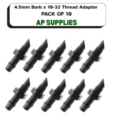 10pcs. 4.5mm Barb with 10-32UNF Thread - Micro Irrigation Fitting ...