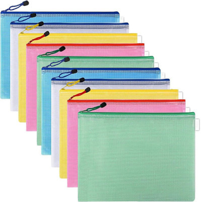 10Pcs A4 Plastic Wallets, Clear Document Folder, Waterproof & Tear ...
