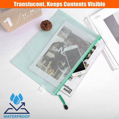 10Pcs A4 Plastic Wallets, Clear Document Folder, Waterproof & Tear ...