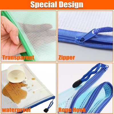 10Pcs A4 Plastic Wallets, Clear Document Folder, Waterproof & Tear ...
