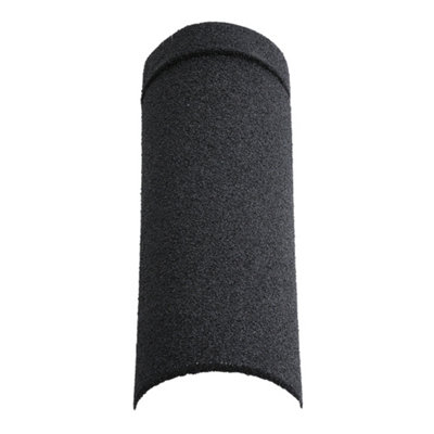 10Pcs Black Half Round Ridge Tile Stone Coated Metal Roofing 420mm W x ...