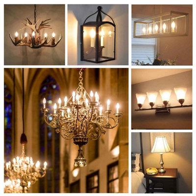 10pcs C35 LED Candle Bulbs E14 6W Dimmable 6000K Cold White Chandelier ...