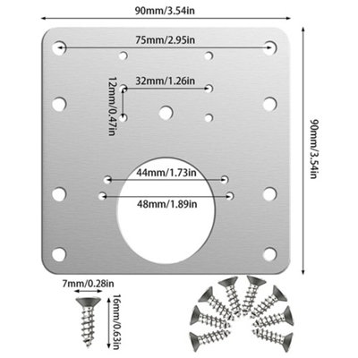 10pcs Cabinet Hinge Repair Plate With 60 Screws Home Wardrobe Cabinet ...