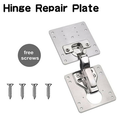 10pcs Cabinet Hinge Repair Plate With 60 Screws Home Wardrobe Cabinet ...
