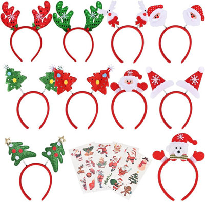 10pcs Christmas Headbands Reindeer Antler snow Headbands Christmas ...