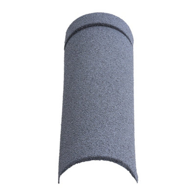 10Pcs Grey Half Round Ridge Tile Stone Coated Metal Roofing 420mm W x ...